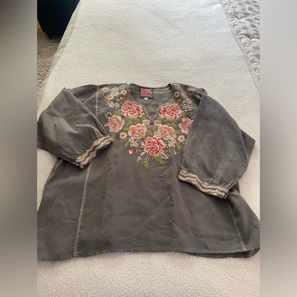 Johnny Was | Tops | Johnny Was Linen Embroidered Tunic Top | Poshmark